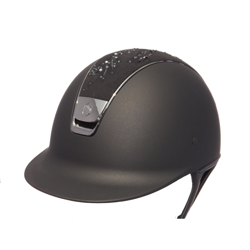 Samshield Shadowmatt Flower Swarovski Majestic Black Riding Helmet ...